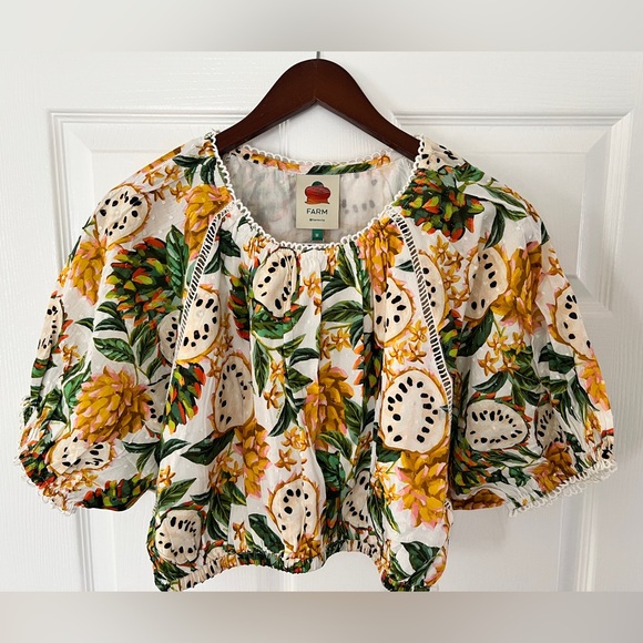 FARM Rio | Tops | Biriba Fruit Puffsleeve Crop Top | Poshmark